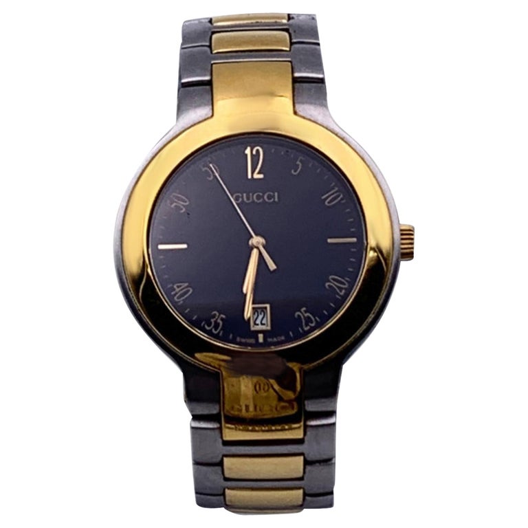 Gucci Gold Silver Stainless Steel Mod 8900 M Unisex Wrist Watch For ...
