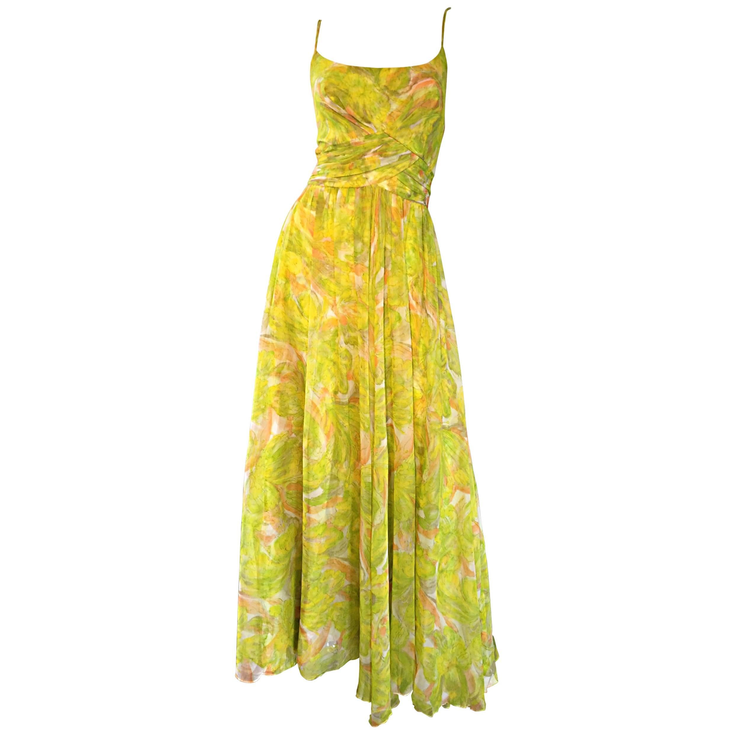 Chartreuse Dresses - 36 For Sale on 1stdibs