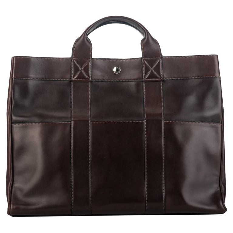 Hermes Cocoa Brown Leather Handbag For Sale at 1stDibs
