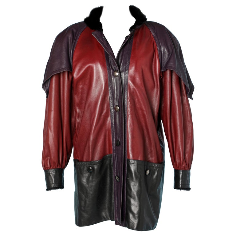 Bicolore shearling jacket Yves Saint Laurent Fourrures at 1stDibs