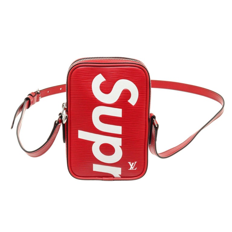 Louis Vuitton Red Epi Leather X Supreme Mini Wallet at 1stDibs