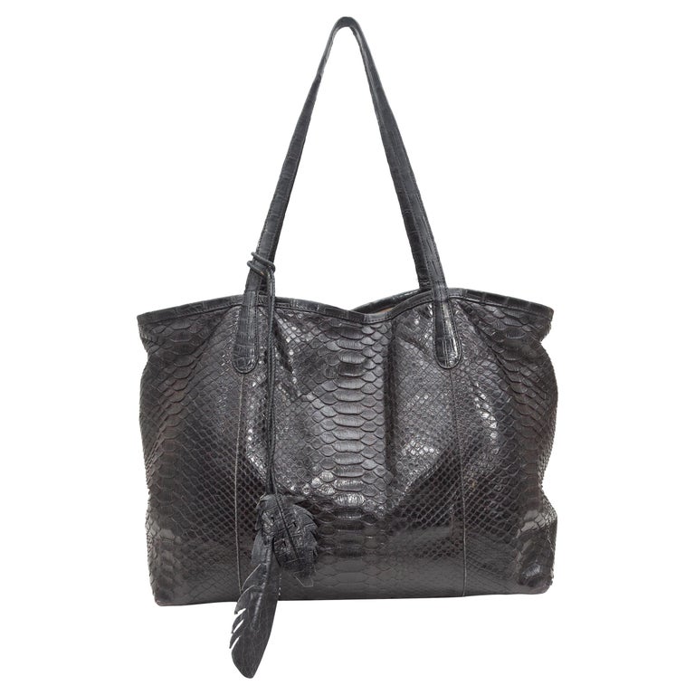 Nancy Gonzalez Black Python Tote Bag For Sale at 1stDibs