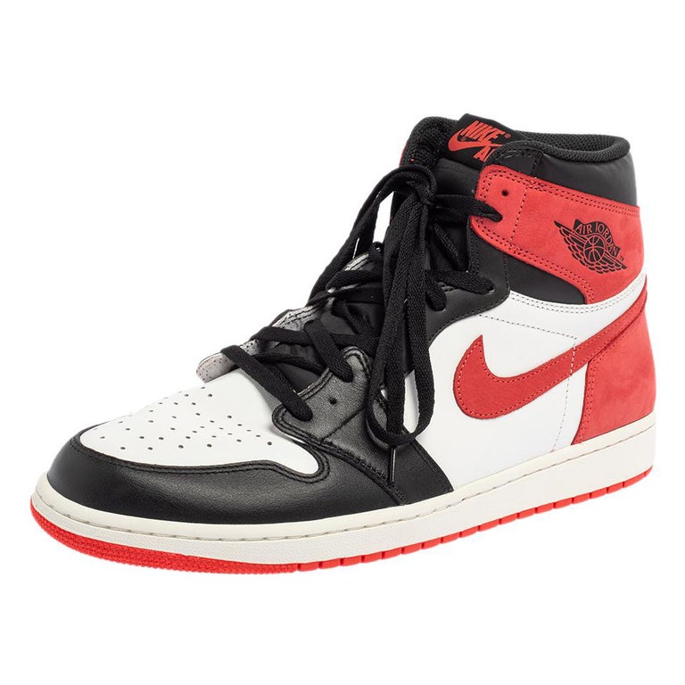 Air Jordan Tricolor Leather Air Jordan 1 Retro High Top Sneakers Size ...