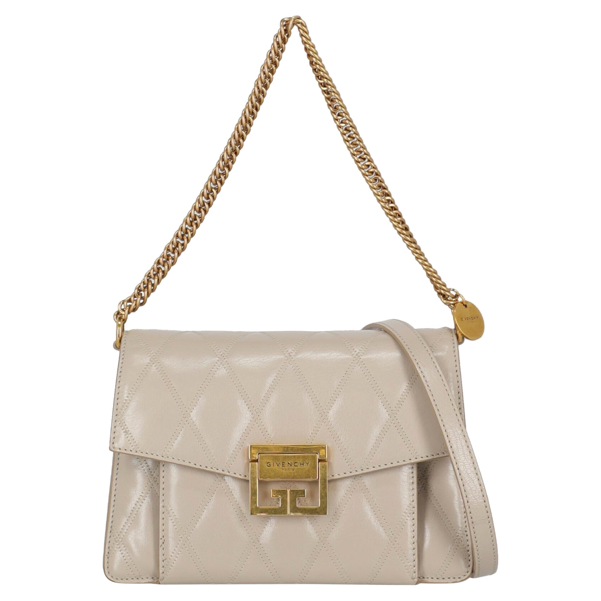Vintage Authentic Givenchy White Ivory with Gold Leather Handbag France ...