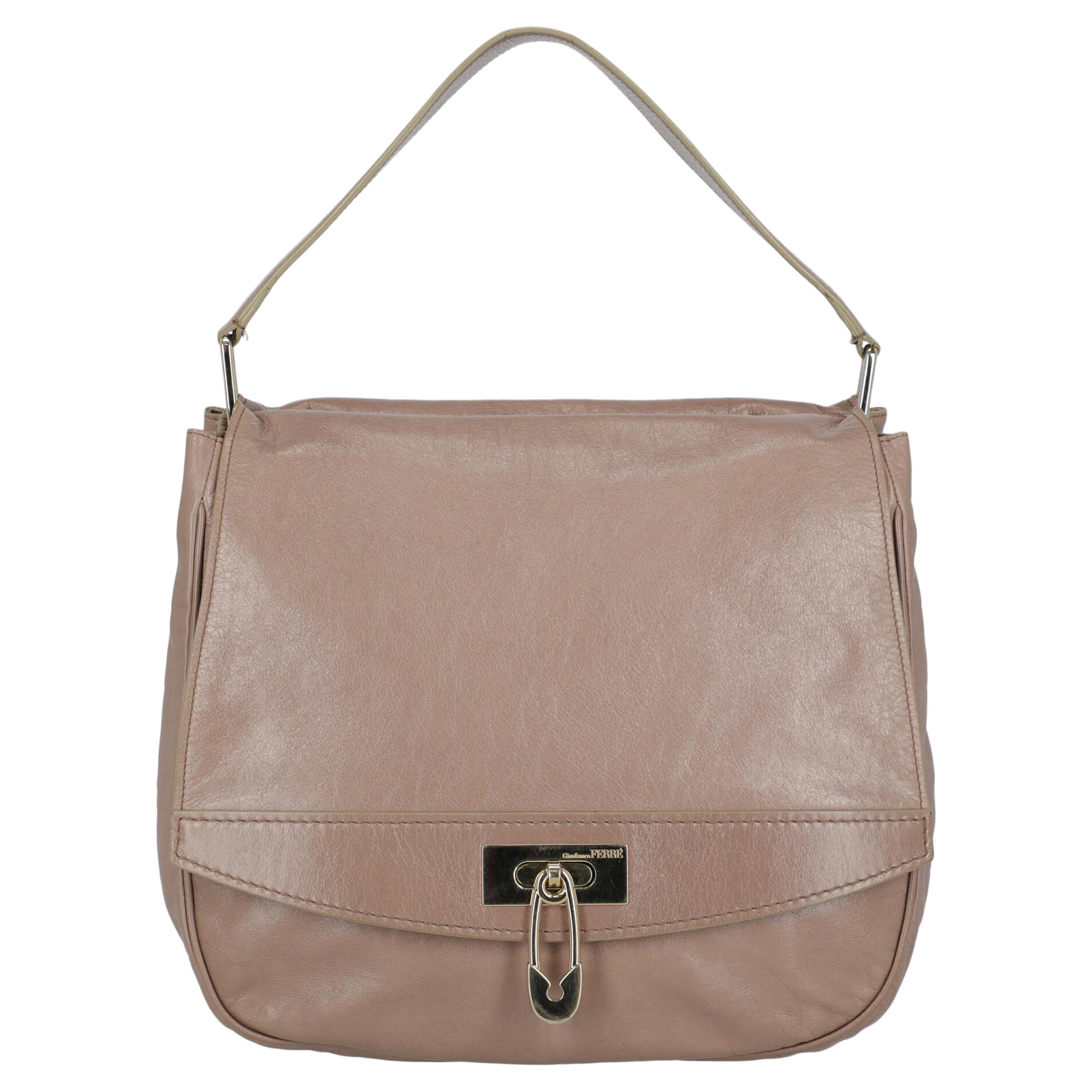 Gianfranco Ferrè 1980s vintage hand bag ostrich leather brown purse numered at 1stDibs