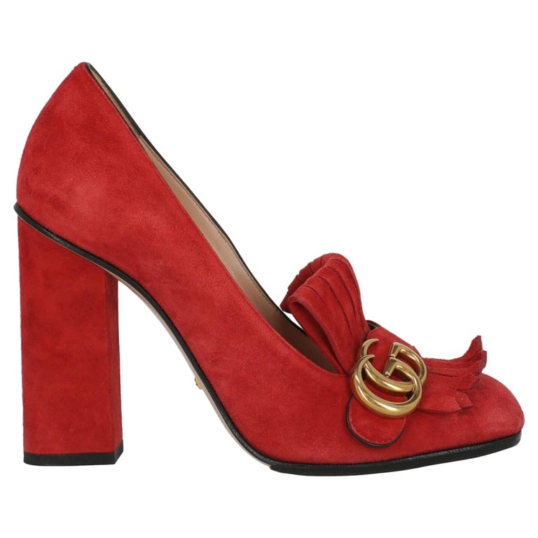 Gucci Women Pumps Red Leather EU 38.5 For Sale at 1stDibs