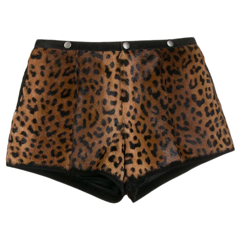 Saint Laurent Fall 2019 Runway Leopard Mini Shorts Size 38 For Sale at ...