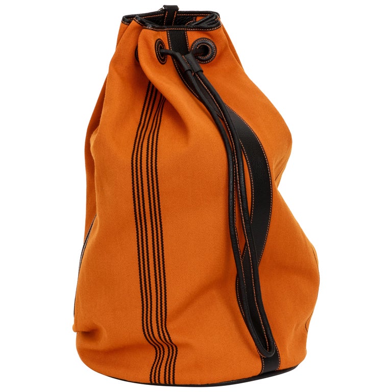 Hermes Large Unisex Potiron Toile Bag at 1stDibs