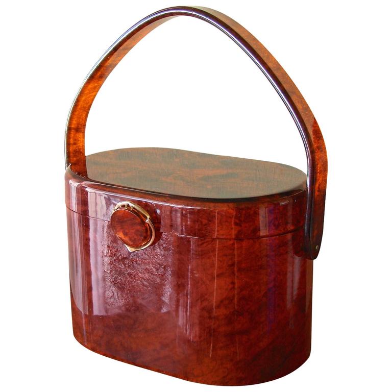 50s Wilardy Art Deco Handbag Top Handle Tortoise Purse with Decorative ...
