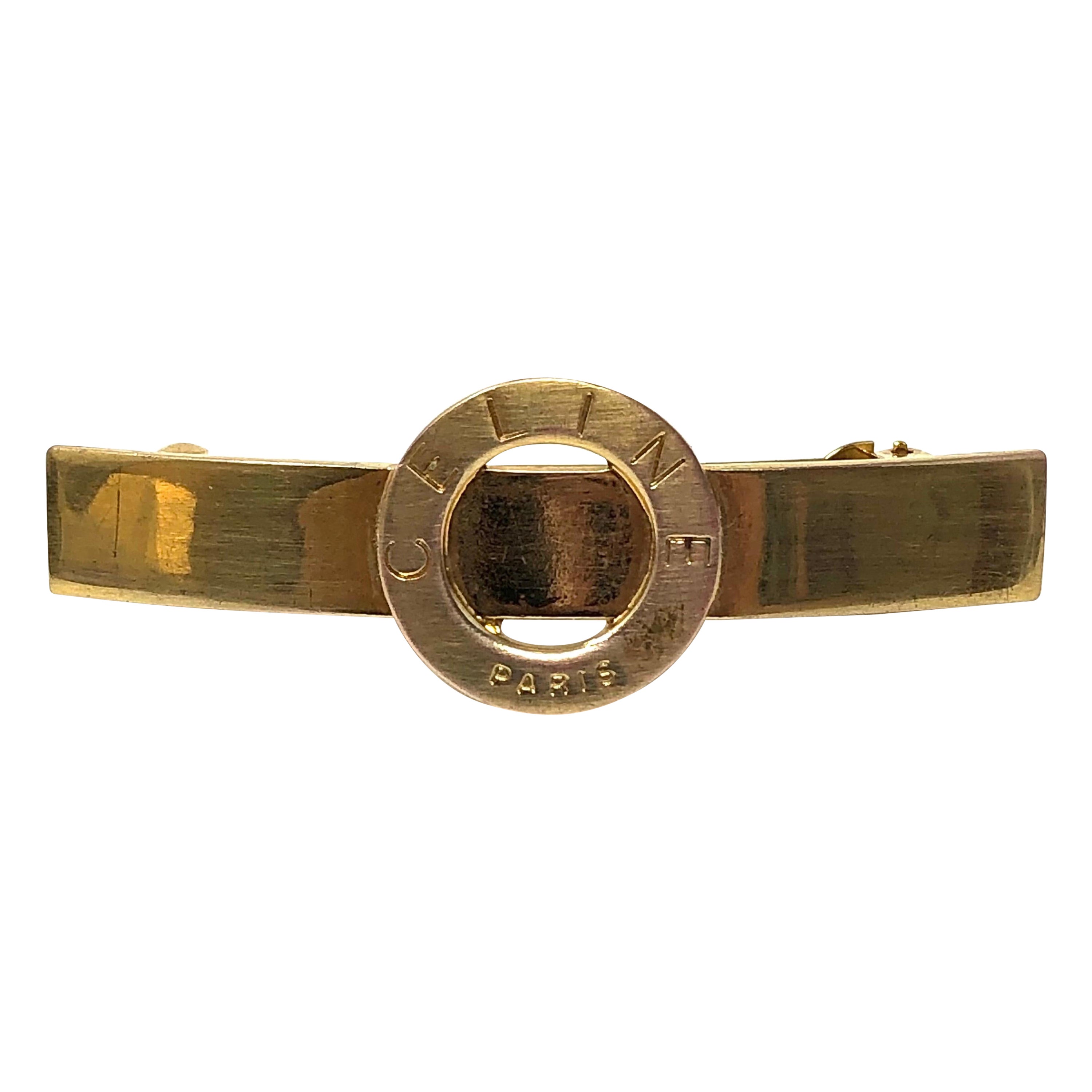 Celine Gold Tone Vintage Hair Clip For Sale at 1stDibs