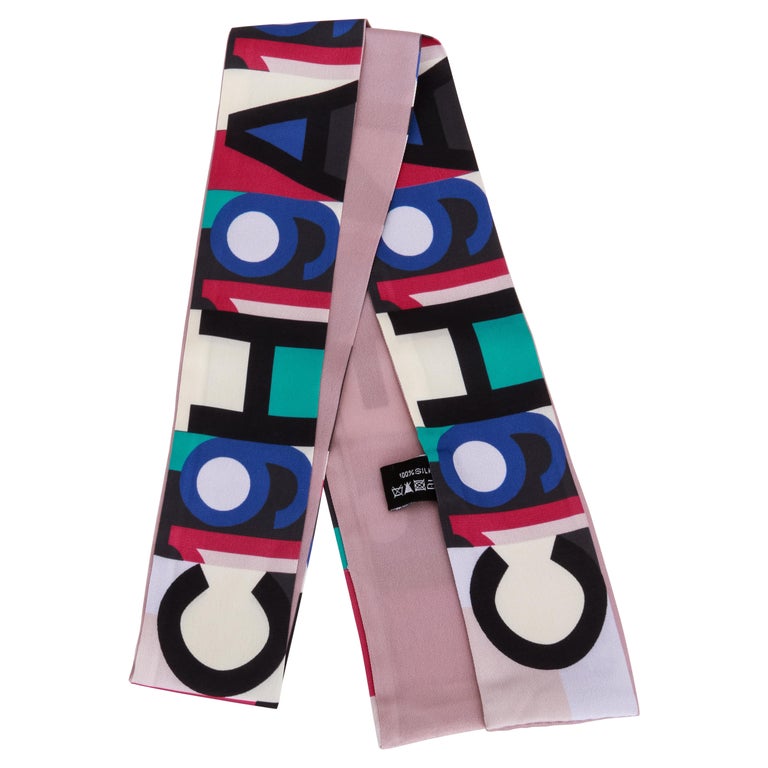 New Chanel 19 Silk Double Face Twilly Scarf For Sale at 1stDibs ...