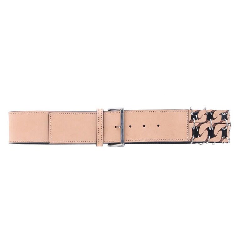 2000s Gianfranco Ferré beige leather belt with cut-out detail For Sale ...