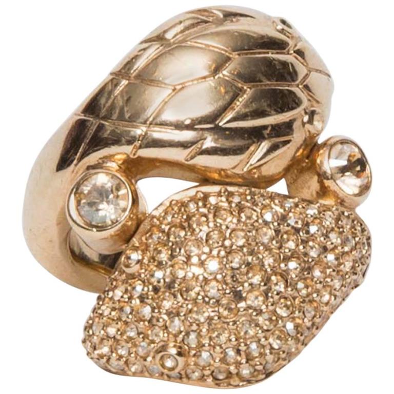 Christian Dior Snake and Crystal Ring at 1stDibs