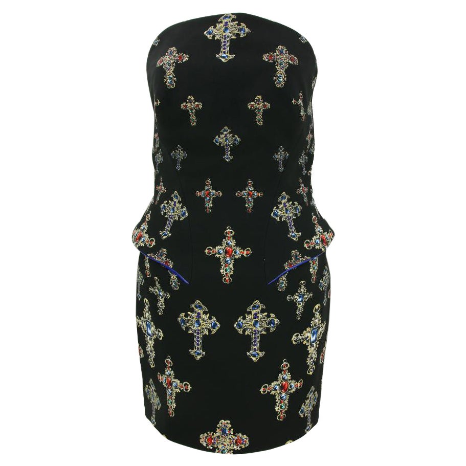 Versace Black Velvet Medusa Embroidered Zip Up Hoodie XL For Sale at ...