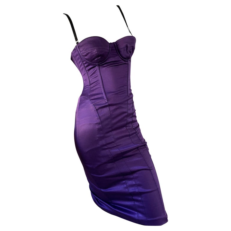 D&G by Dolce and Gabbana Vintage Purple Corset Cocktail Dress For Sale ...