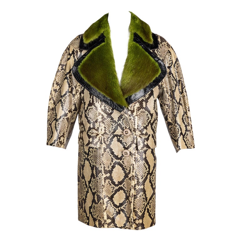 Prada Python Green Fur Coat Runway 2011 at 1stDibs