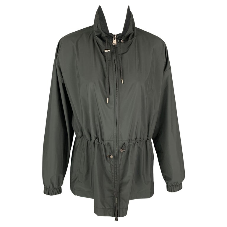 FALCONERI Size S Black Polyester Blend Drawstring Waterproof Jacket For ...