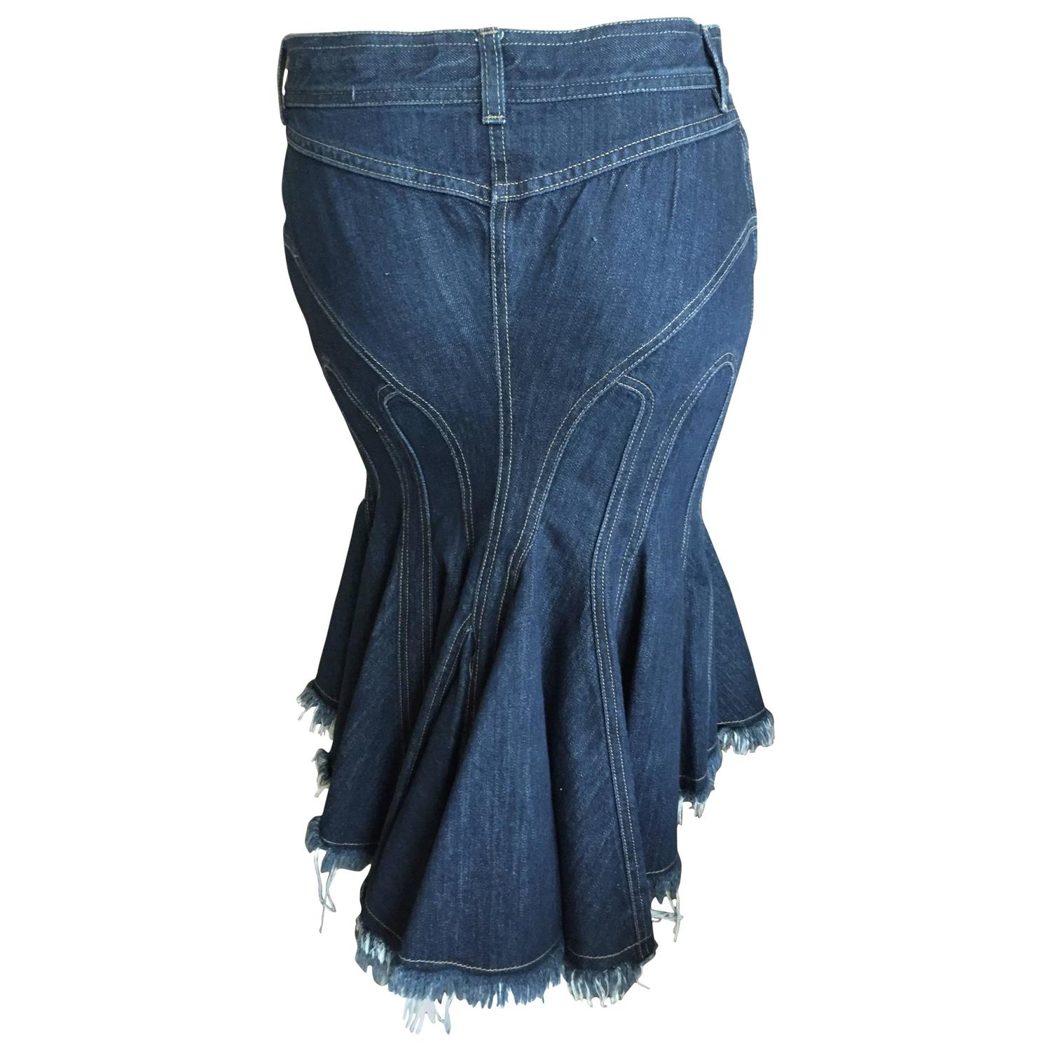Alexander Mcqueen Denim Skirt