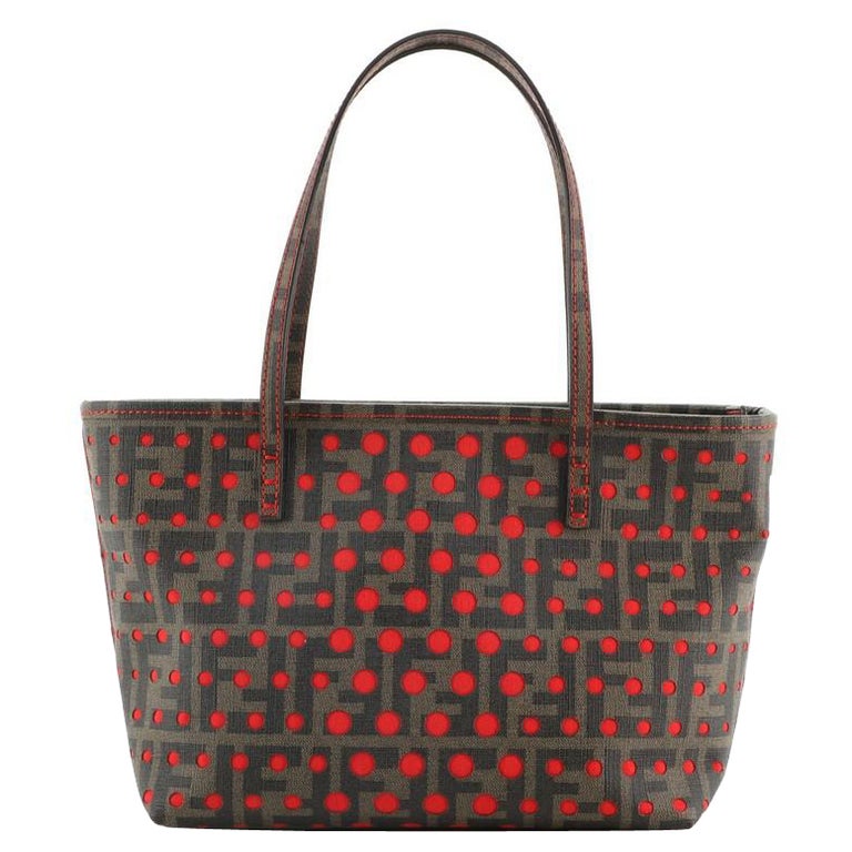 Fendi Roll Tote Perforated Zucca Canvas Small at 1stDibs