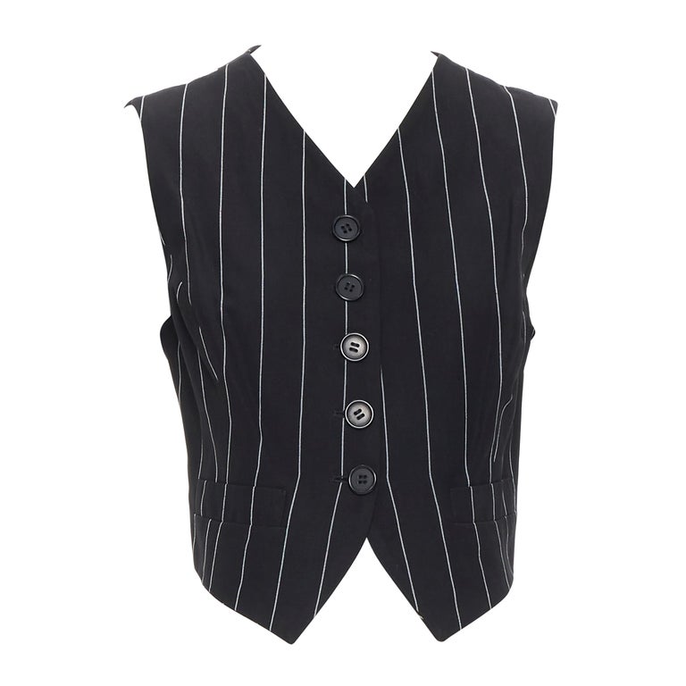 vintage DOLCE GABBANA black white sheer lace back panel vest gilet IT44 ...