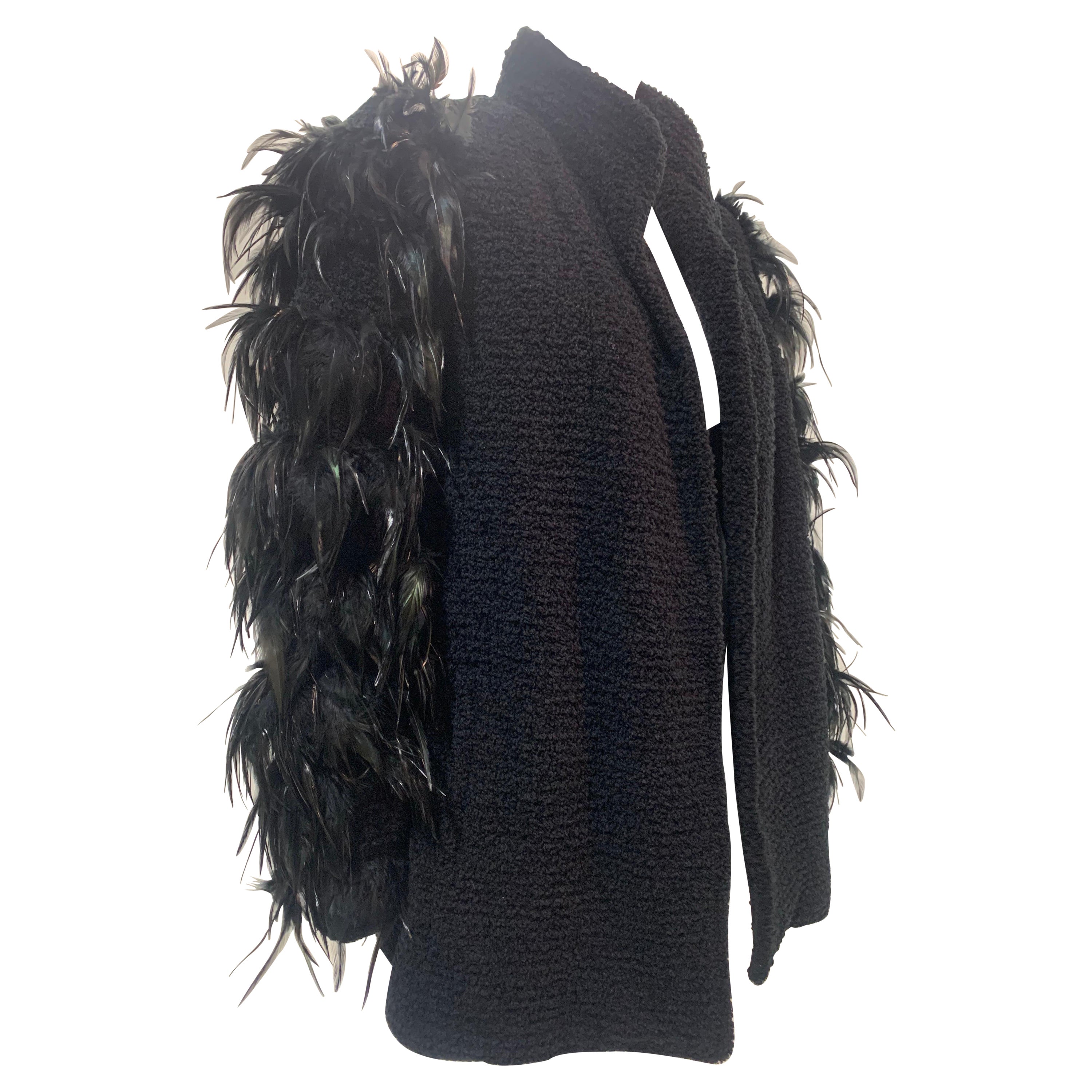 1930s Black Ostrich Feather Caplet at 1stDibs