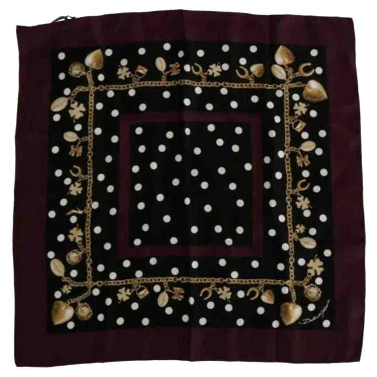 Dolce and Gabbana Silk Handkerchief with Black Chains at 1stDibs