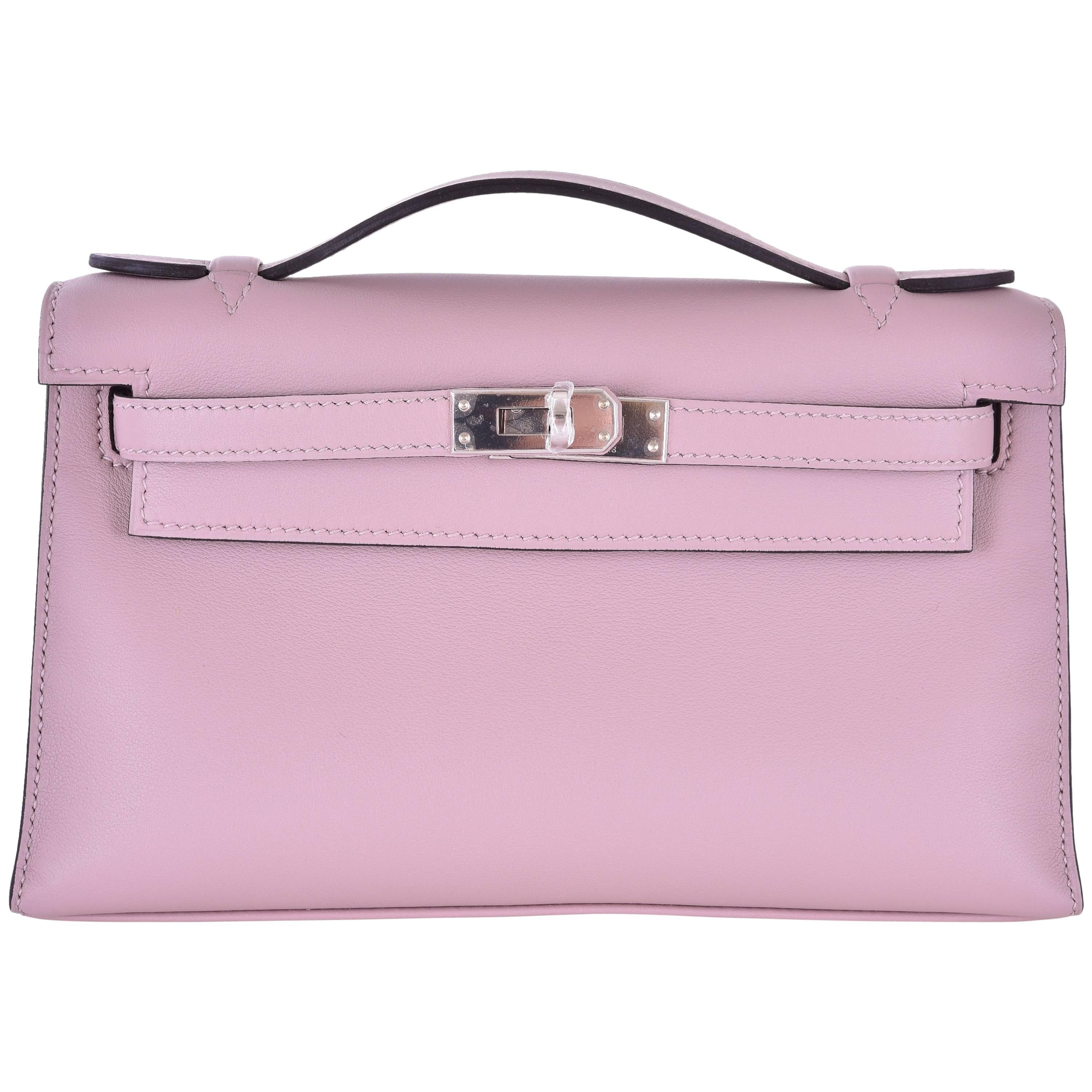 Hermes Kelly Pochette Clutch Glycine a shade of Lavender JaneFinds at ...