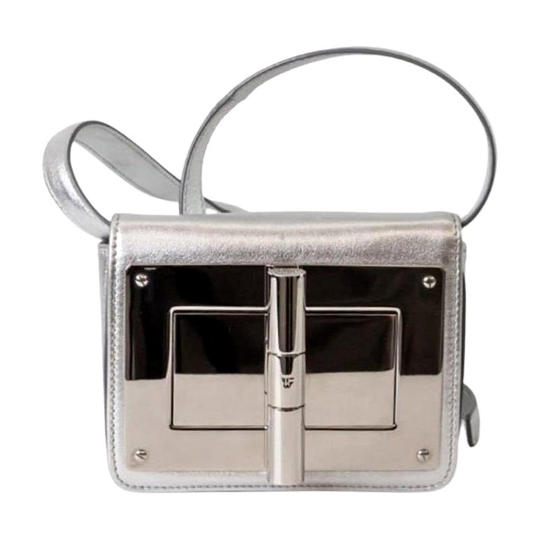 TOM FORD SILVER LEATHER Shoulder bag/crossbody bag at 1stDibs