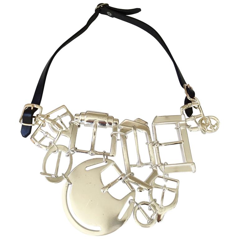 Margiela belt buckle necklace at 1stDibs | belt buckle necklace jewelry