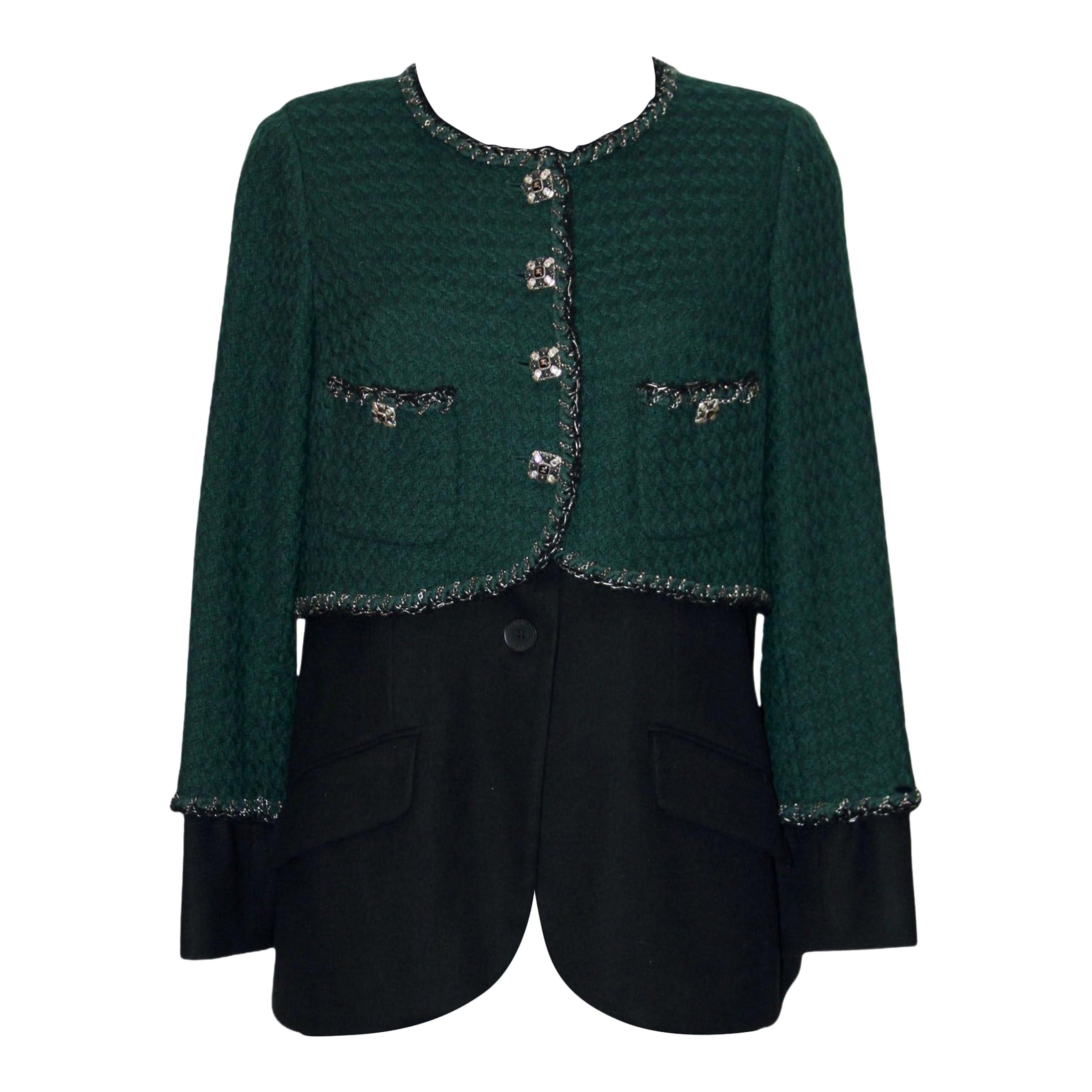 Chanel Runway 2004 Bomber Jacket Mint at 1stDibs | chanel varsity jacket