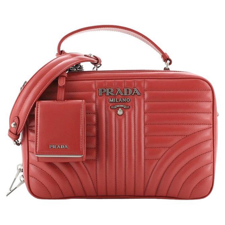 Prada Zip Around Top Handle Bag Diagramme Quilted Leather Medium at 1stDibs