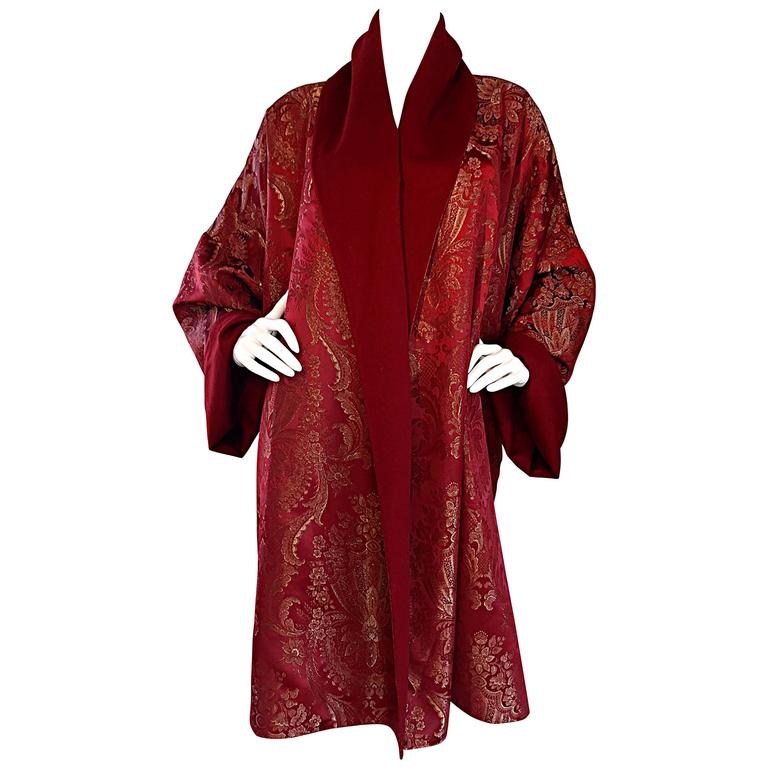 Incredibly Rare Vintage Romeo Gigli Reversible Wine Burgundy Opera Coat ...