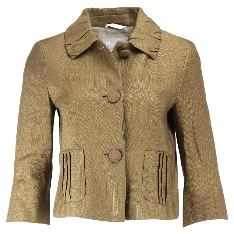 Max Mara Linen Blend Jacket IT 40 UK 8 For Sale at 1stDibs