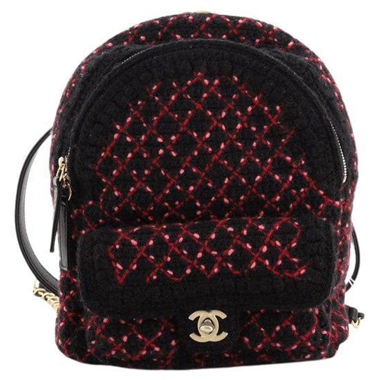 Chanel CC Pocket Backpack Knit Fabric and Leather Mini at 1stDibs