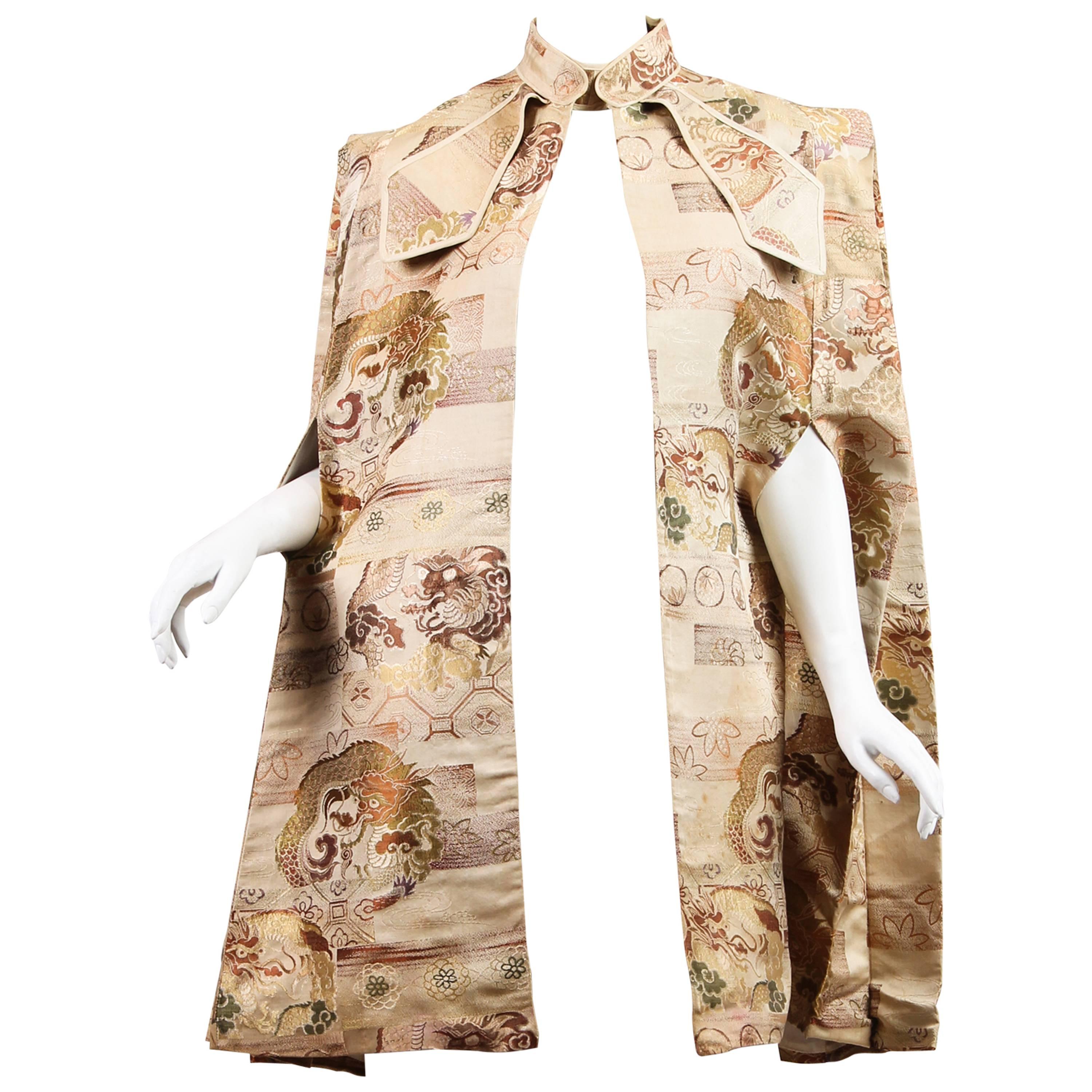 1940s Cape made from Antique Japanese Fabric with Dragons at 1stDibs