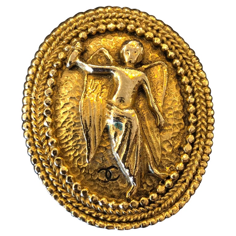 1980s CHANEL Gold Toned Angel Brooch at 1stDibs