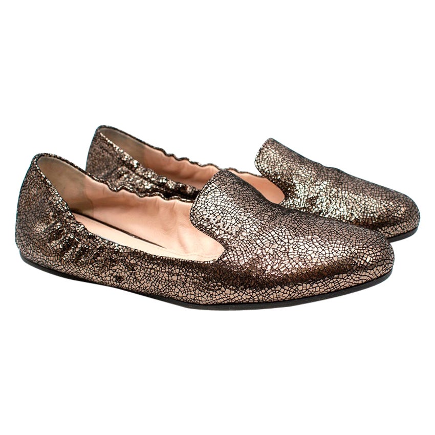 Prada Metallic Gold Croc Embossed Leather Espadrille Wedge Ankle Strap ...