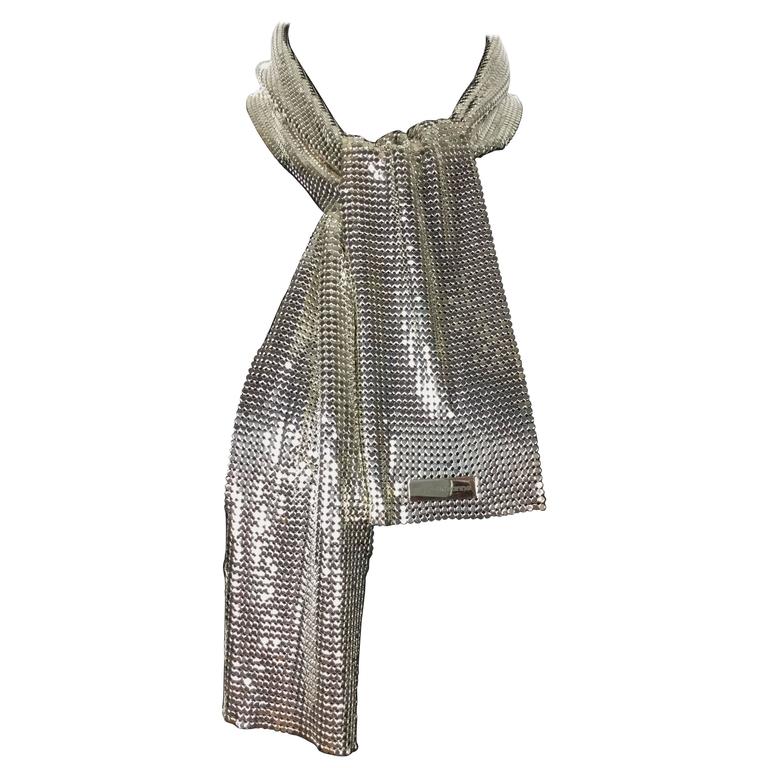 Space Age Style Paco Rabanne Chainmail Metal Scarf. at 1stDibs | chain ...
