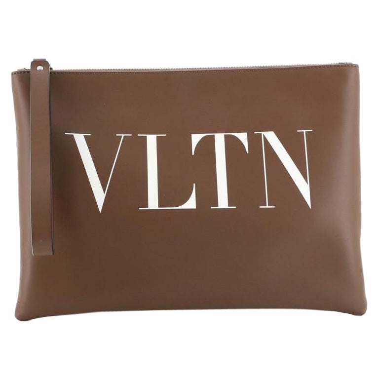 Valentino VLTN Wristlet Clutch Printed Leather Medium at 1stDibs