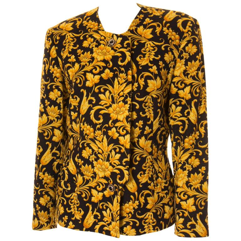 Gianni Versace A/W 1991 Baroque Print Jacket For Sale at 1stDibs