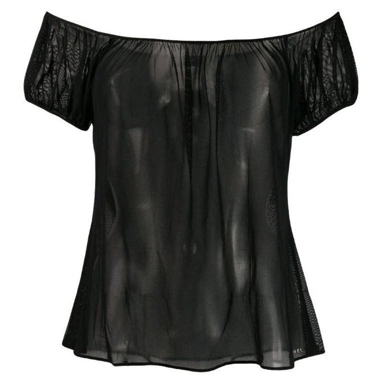 2000s Chanel black mesh top at 1stDibs