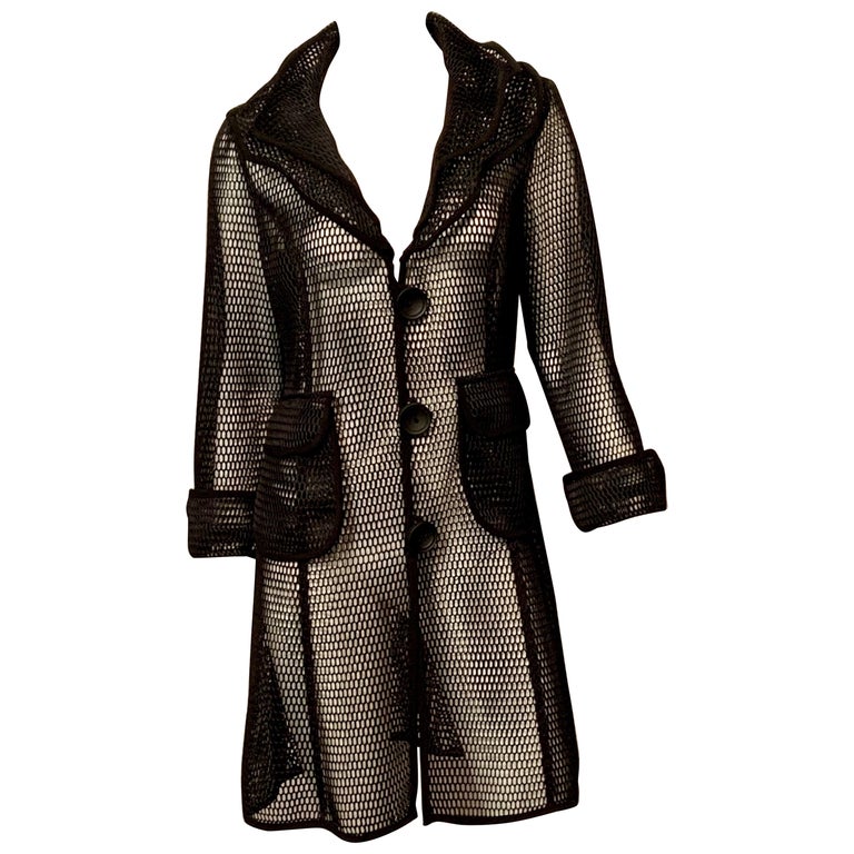 Anonymous Sexy See Through Black Mesh Coat or Coat/Dress at 1stDibs
