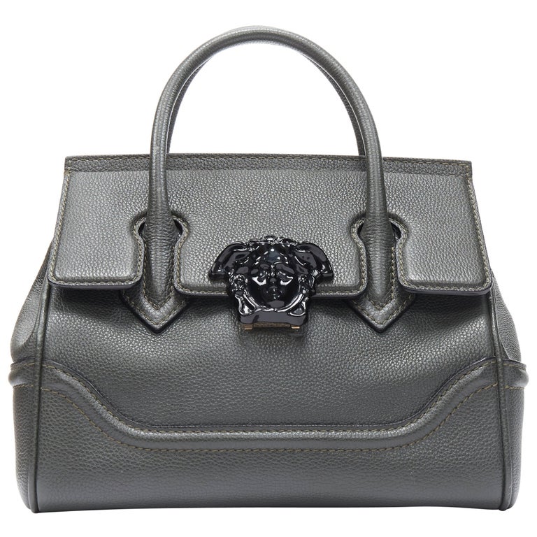 VERSACE Palazzo Empire Small charcoal green black Medusa crossbody ...