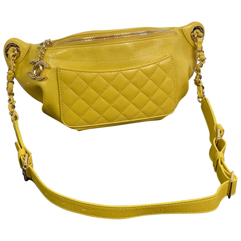 Chanel Yellow Pouch at 1stDibs