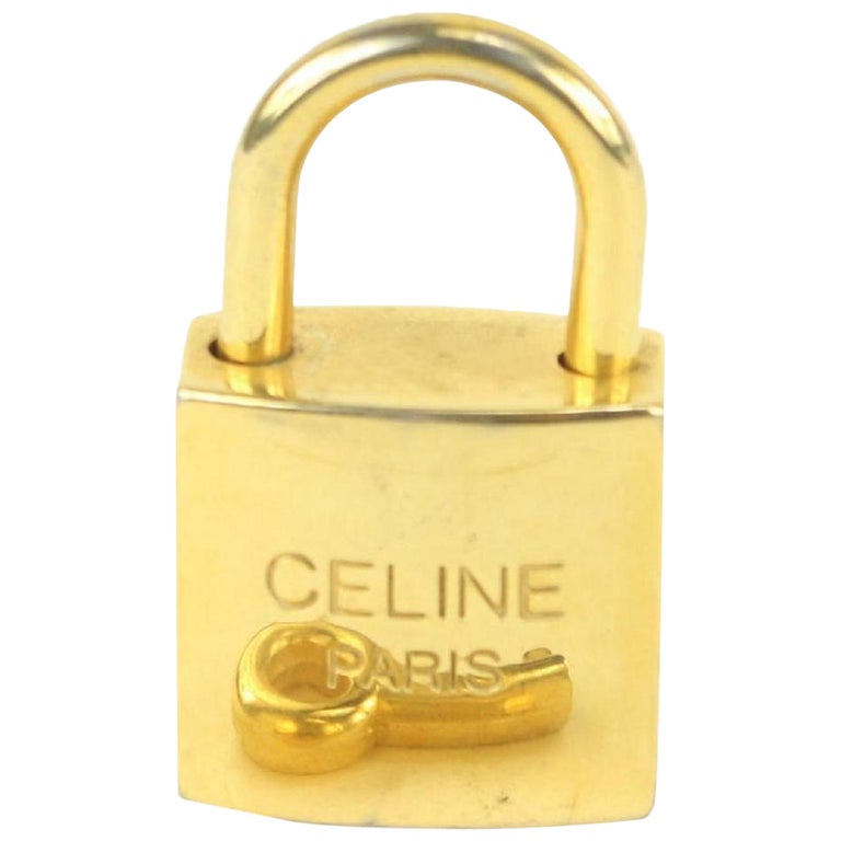 Céline Logo Padlock and Key Cadena Set 917cel11 For Sale at 1stDibs