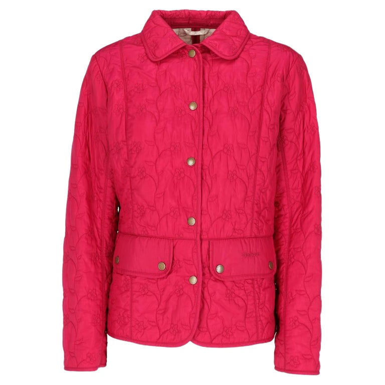2010s Barbour Raspberry Red Quiled Jacket at 1stDibs