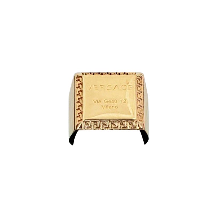 New VERSACE TRIBUTE COLLECTION GOLD PLATED GREEK KEY RING For Sale at ...