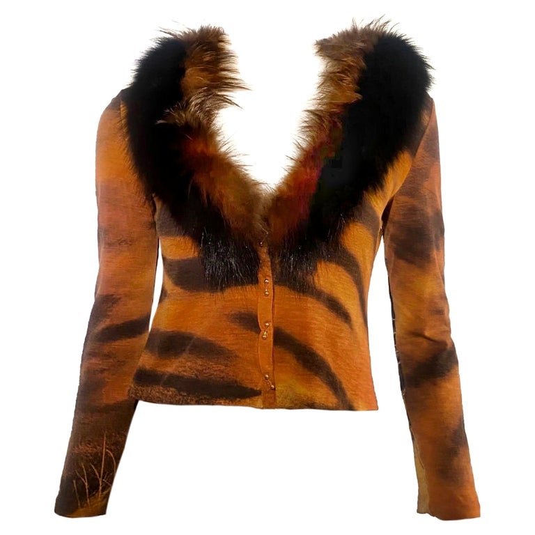 Roberto Cavalli F/W 2000 Tiger Fur Cardigan at 1stDibs