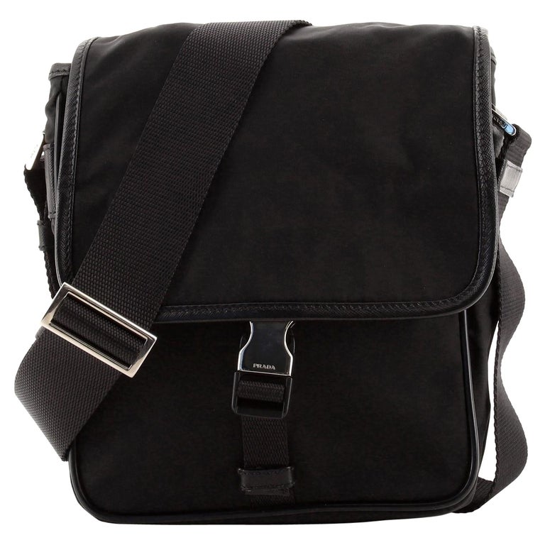 Prada Buckle Messenger Bag Tessuto Small at 1stDibs
