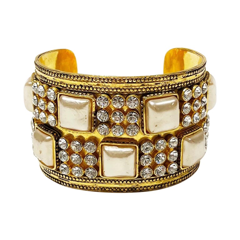 Chanel Gold Cuff Bracelet For Sale at 1stDibs